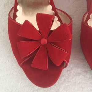 Marc Jacobs | Shoes | Marc Jacobs Wedges Red With Flowers | Poshmark